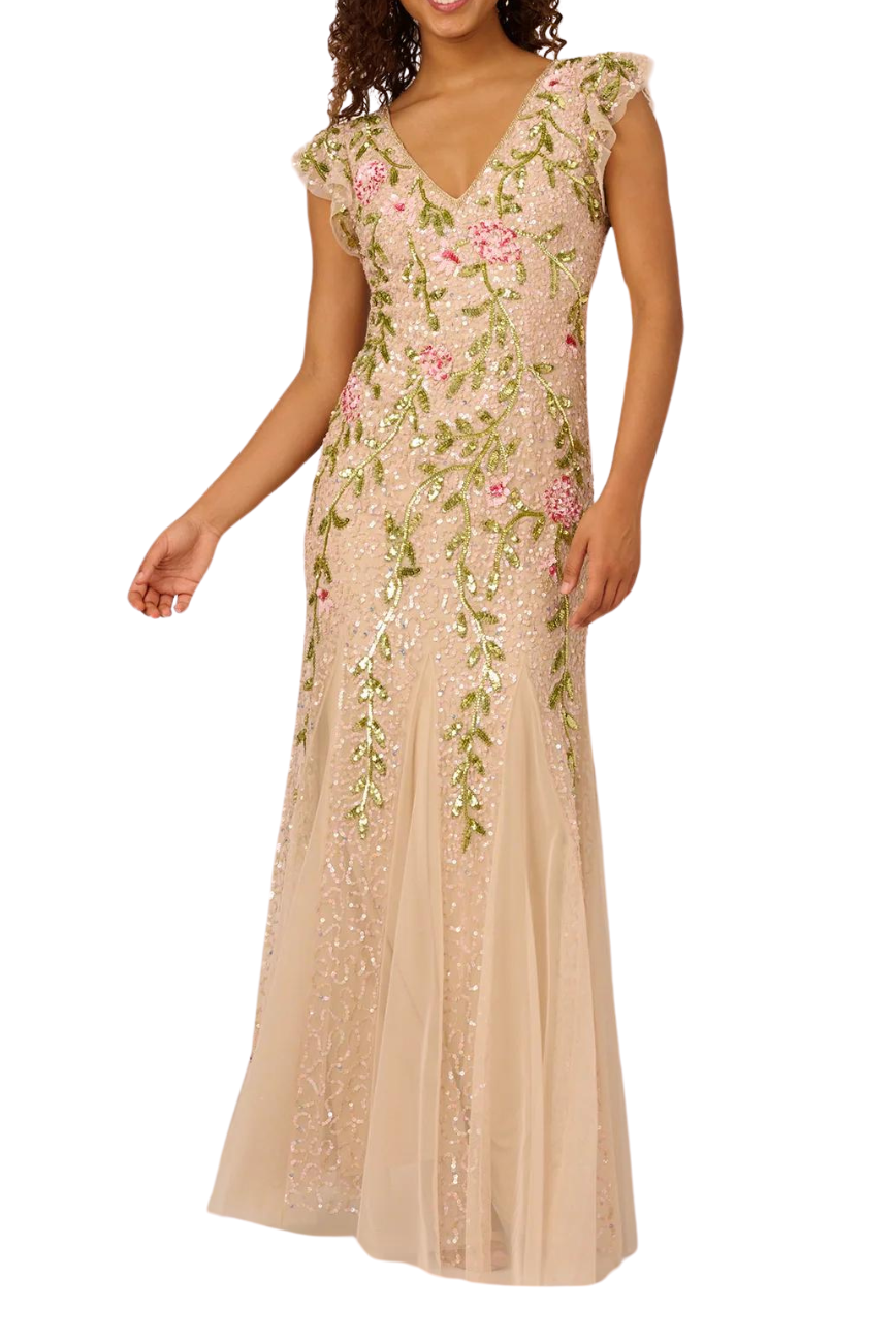 Beaded Floral Mermaid Gown – Fashion Forum