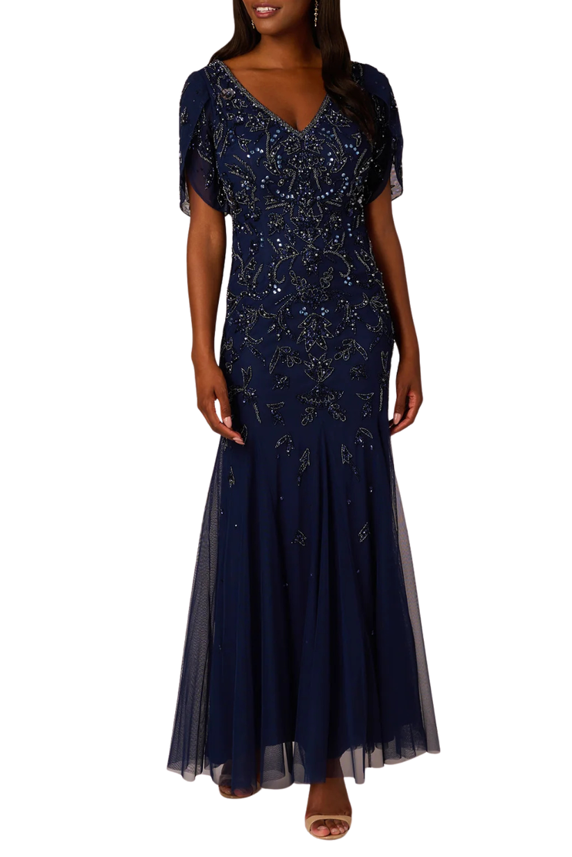 Beaded Mesh Gown – Fashion Forum